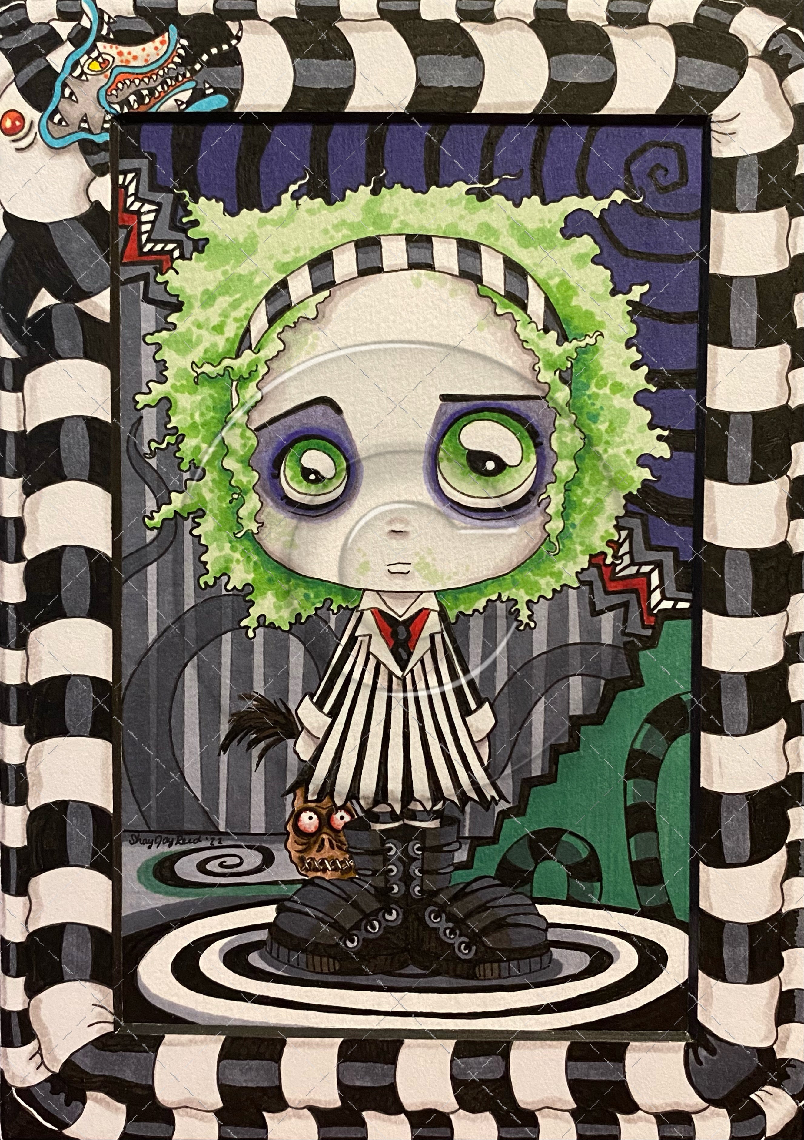 Beetlejuice w/border – Rhinestone Goddess Creations